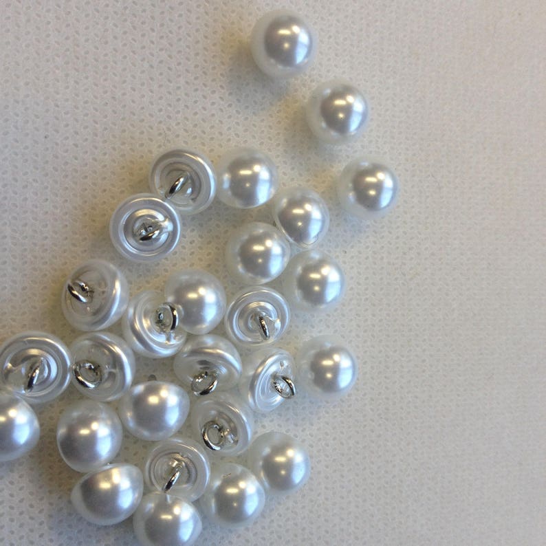 Pearl Buttons Domed Pearl Buttons With Wire Shank SIZE - Etsy