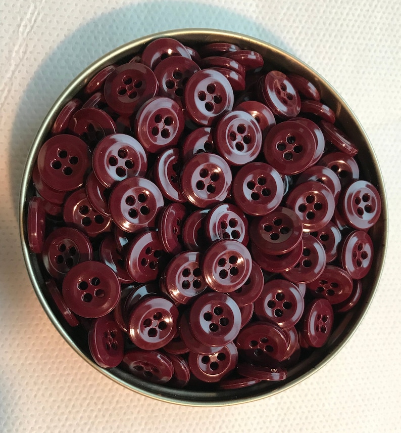 Burgundy Button, Burgundy Buttons, 4 Hole Lot of 10-50-100-500 Buttons ...