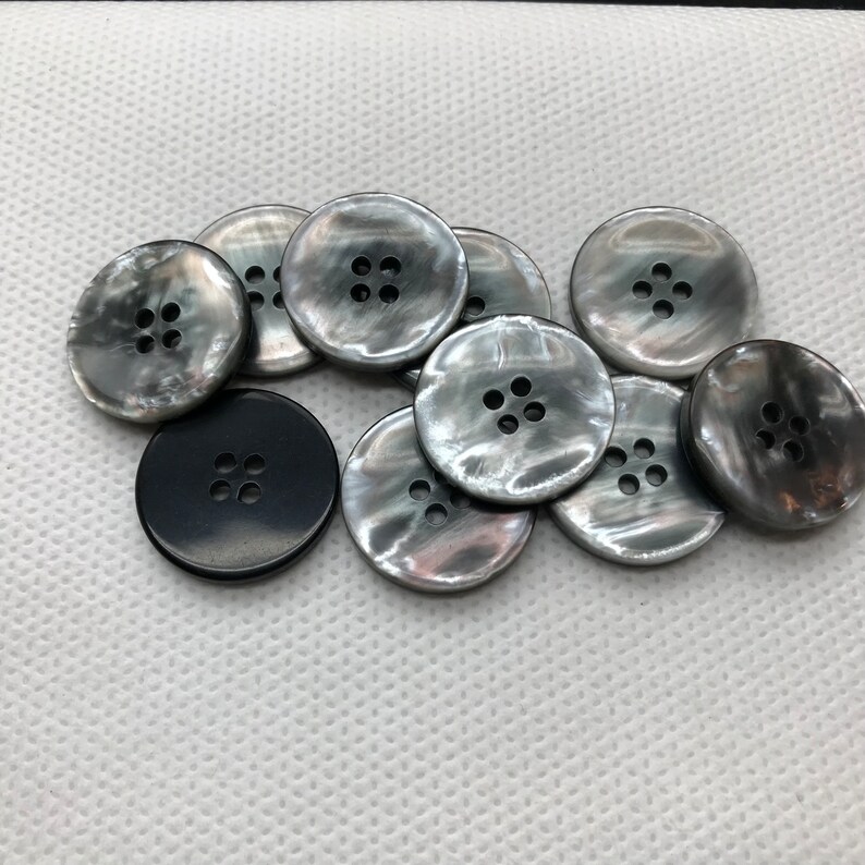 Smoke Irridescent Buttons. 4 Hole Imitation Shell 2 Sizes - Etsy