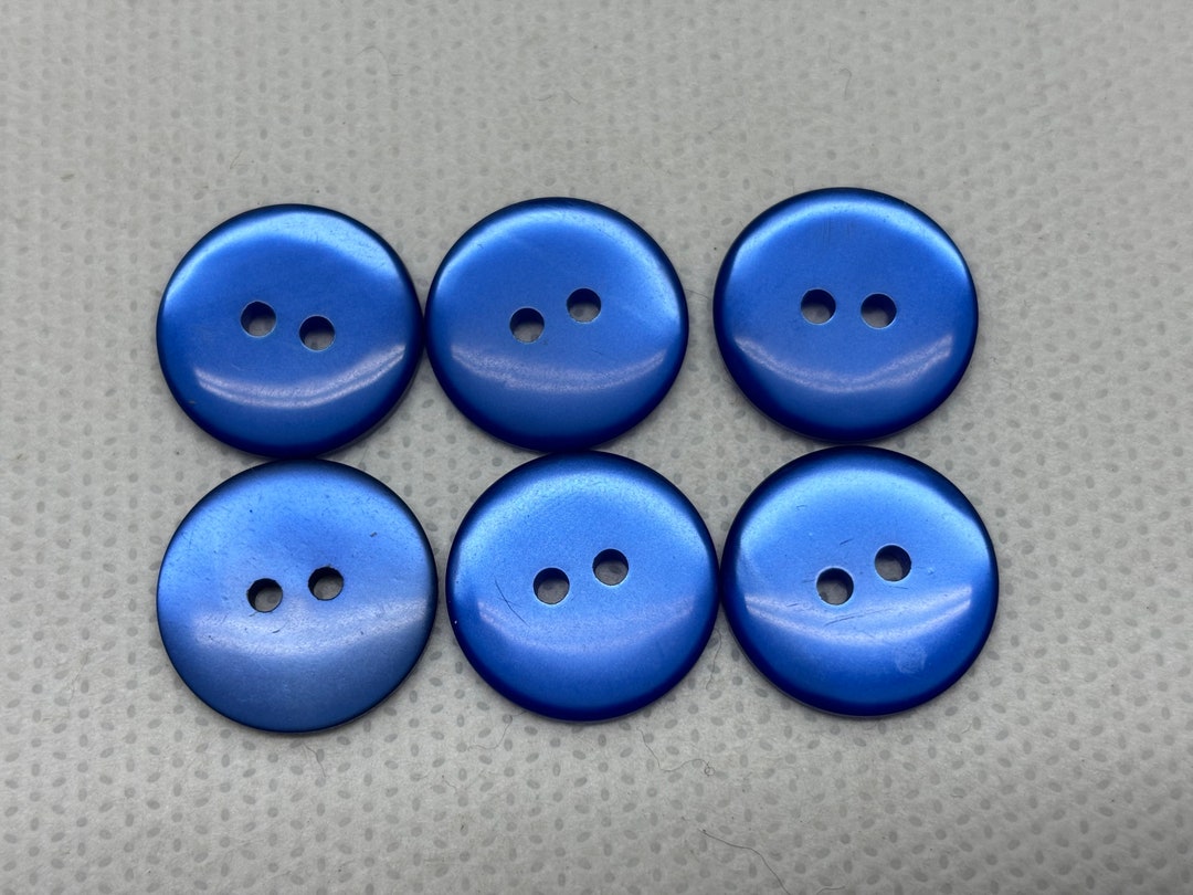 Blue Pearlized Buttons 2 Hole, Flat Back Dome Face 3/4" (19mm) in ...