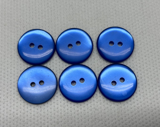 Blue Pearlized Buttons 2 Hole, Flat Back Dome Face 3/4" (19mm) in ...