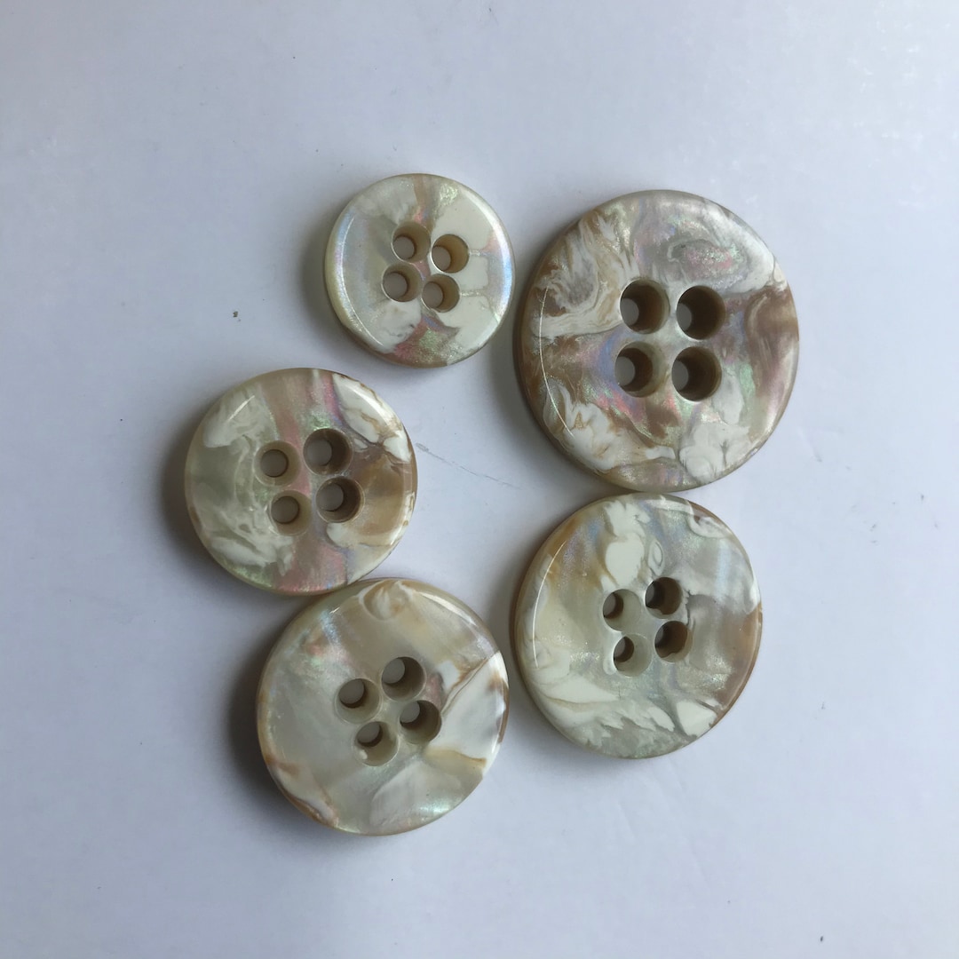 Tan and Cream Pearlized Large Hole Buttons 4 Holes 5 Sizes - Etsy