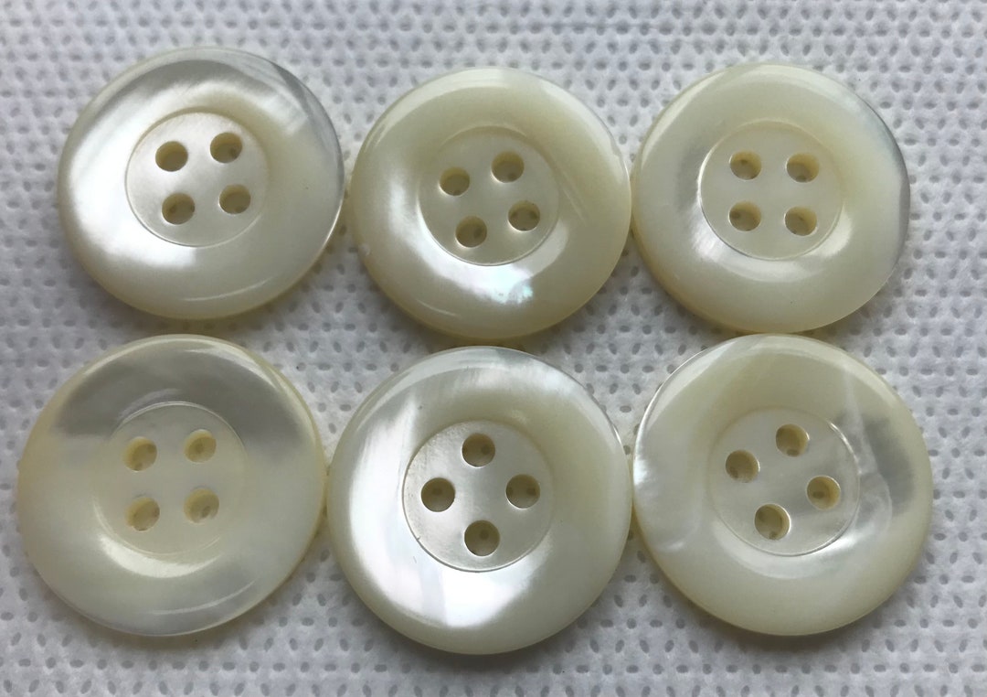 Natural Troca Shell Buttons. 4 Hole Real Shell 3 Sizes 1" - 7/8" - 13/ ...