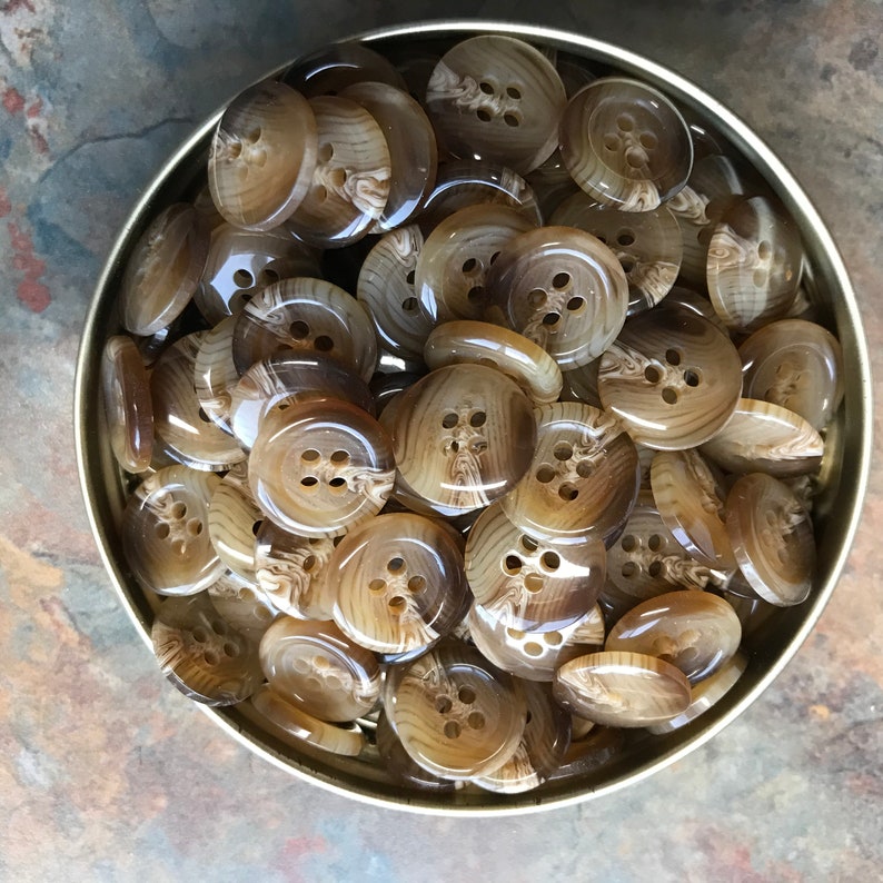 Tan Buttons 4 Hole 5/8" (15mm) in Diameter Round Back ( Lot of 10 ...