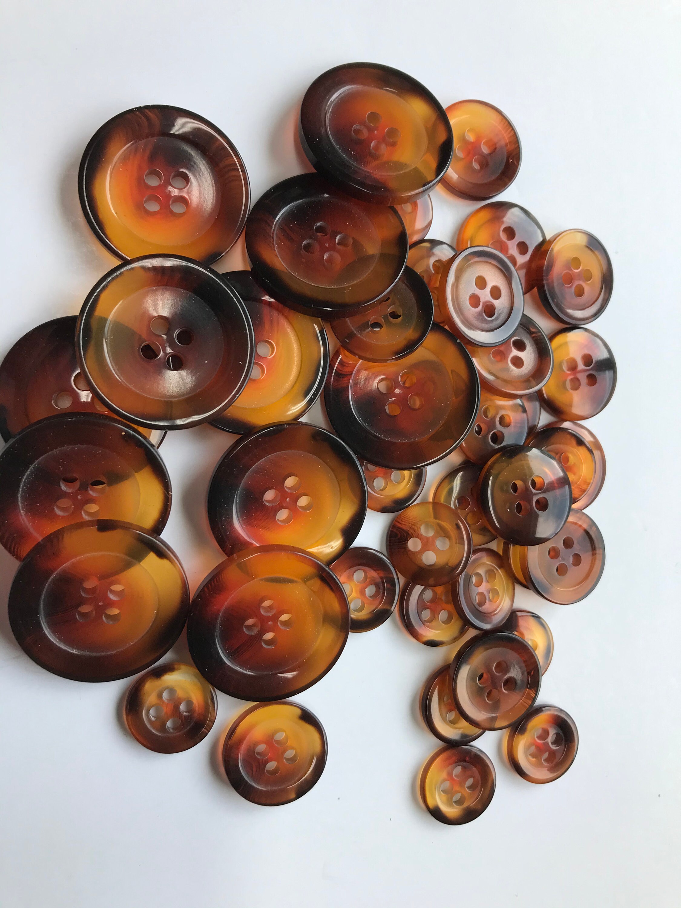 Orange Buttons, Three Sizes Available 7/8"(22mm), 5/8" (15mm), 1/2 ...