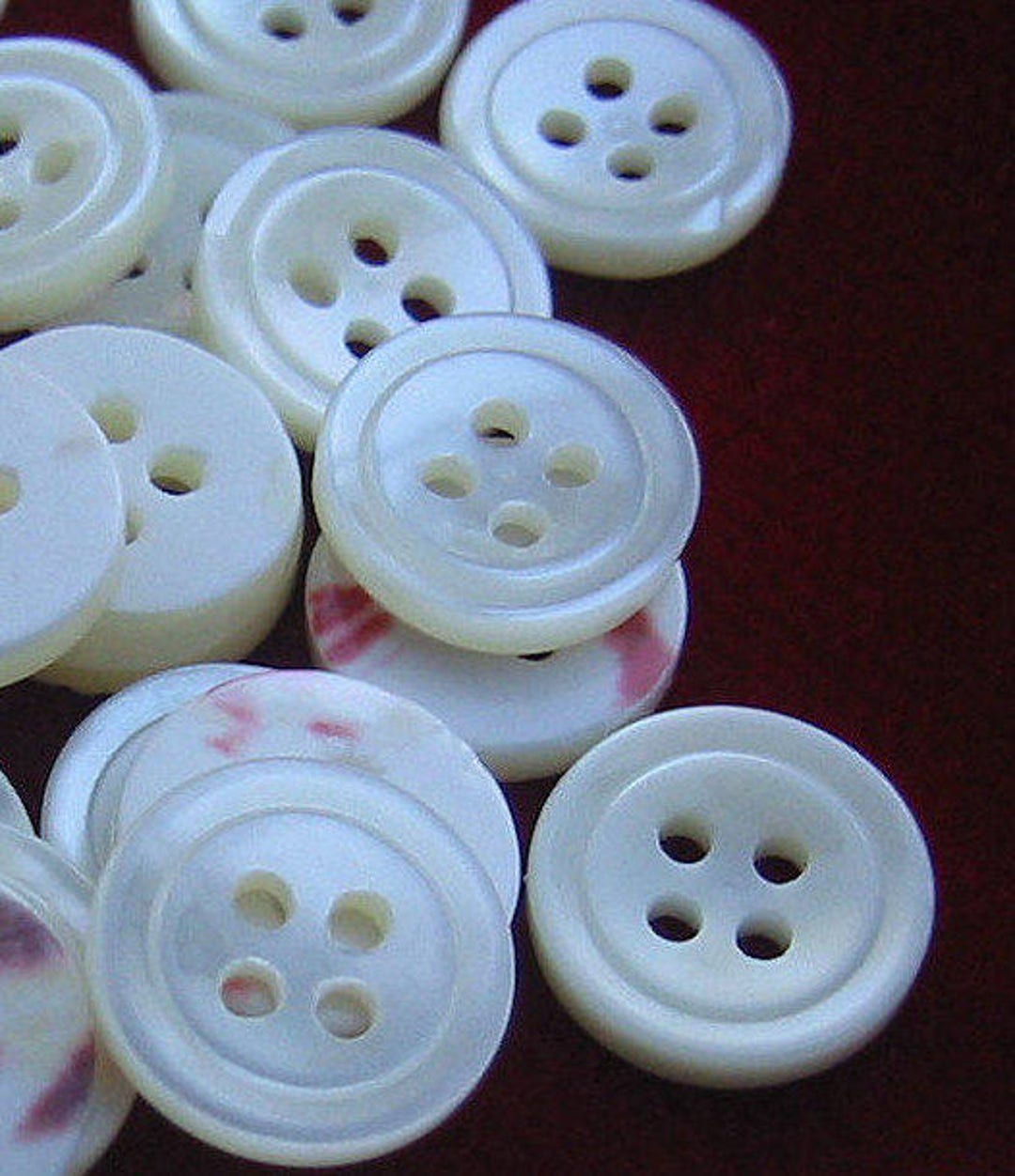 Shirt Buttons. Pearl Buttons. 2 Sizes Lot of 25. Natural, Troca Shell ...