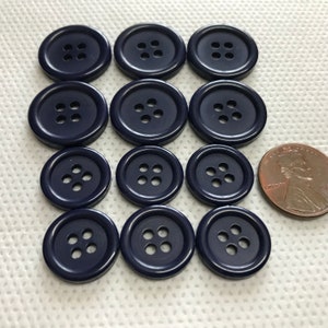 Royal Blue Buttons With a Rim 4 Hole, Flat Back 2 Sizes Available. 3/4 ...
