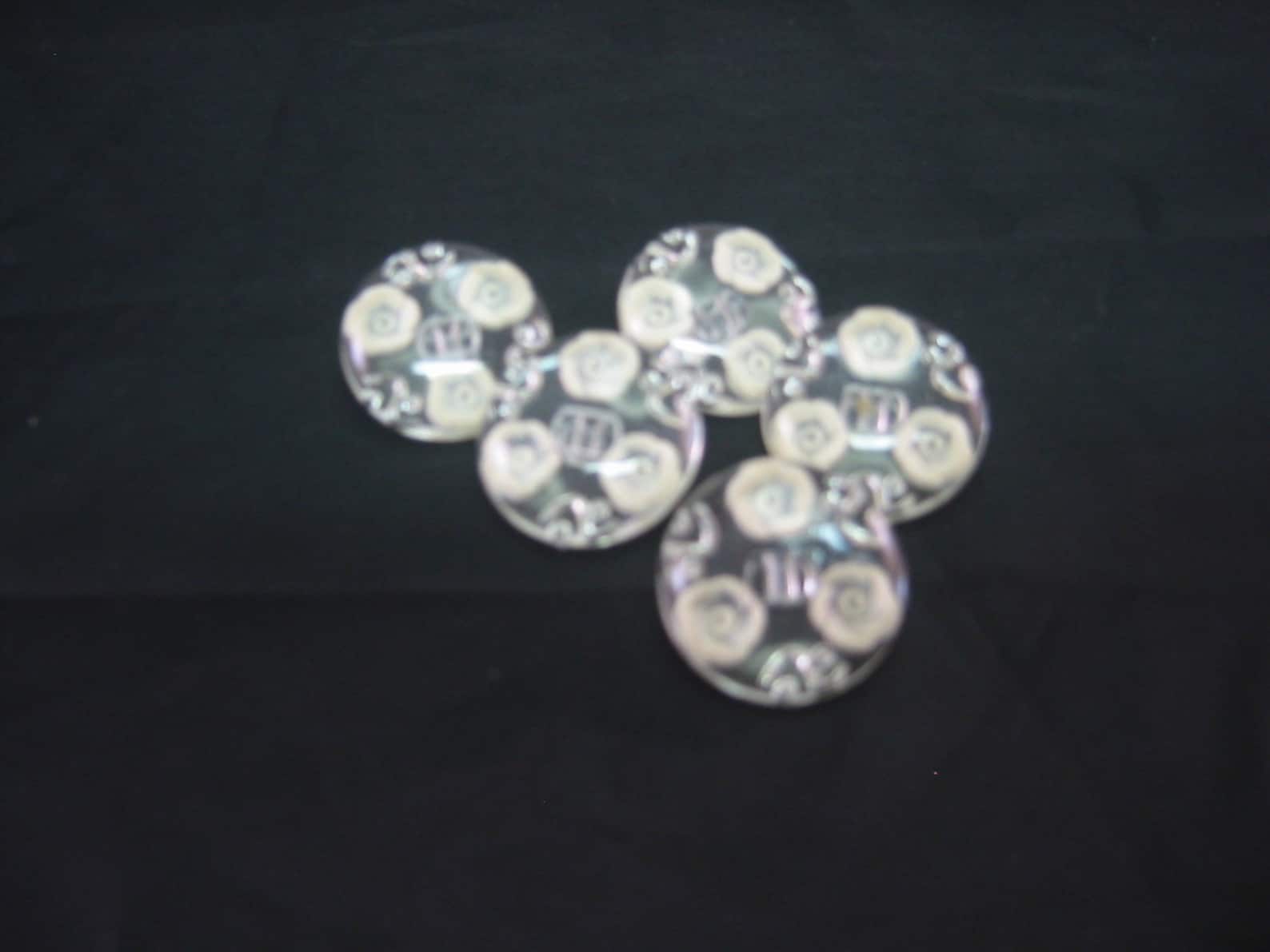 Crystal Button Rose Bud Clear Shank Buttons 3 Sizes Lot of 6 - Etsy