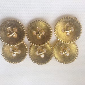 Gold Button. Satin Gold Button. Size 7/8"", Lot of 4 Buttons. Satin ...