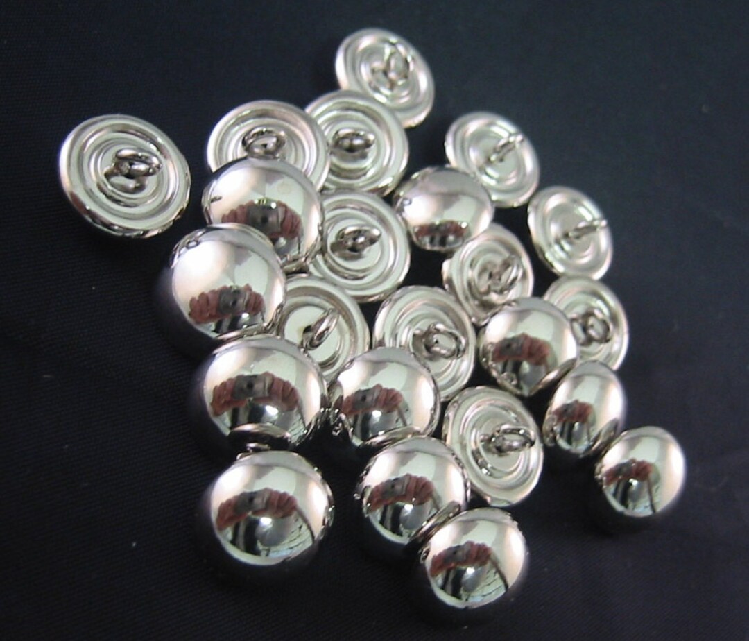Chrome Button Half Ball. Lot of 6 Buttons 2 Sizes Available 1/2" (12mm ...