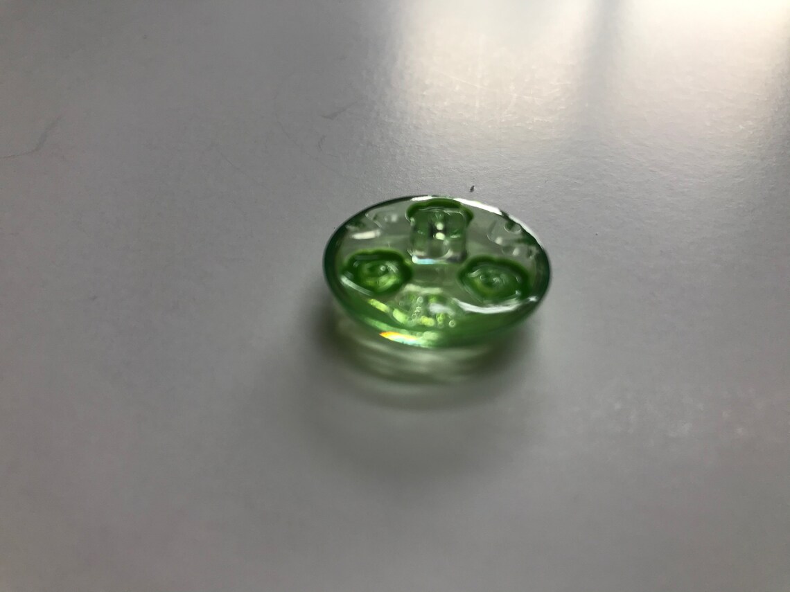 Green Clear Buttons 3 Sizes 7/8" 3/4" 5/8" Beautiful Rose Reflective ...