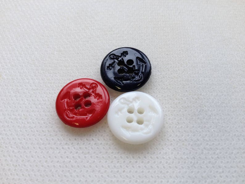 ANCHOR BUTTON Red White Blue Black Pick Color Lot of | Etsy