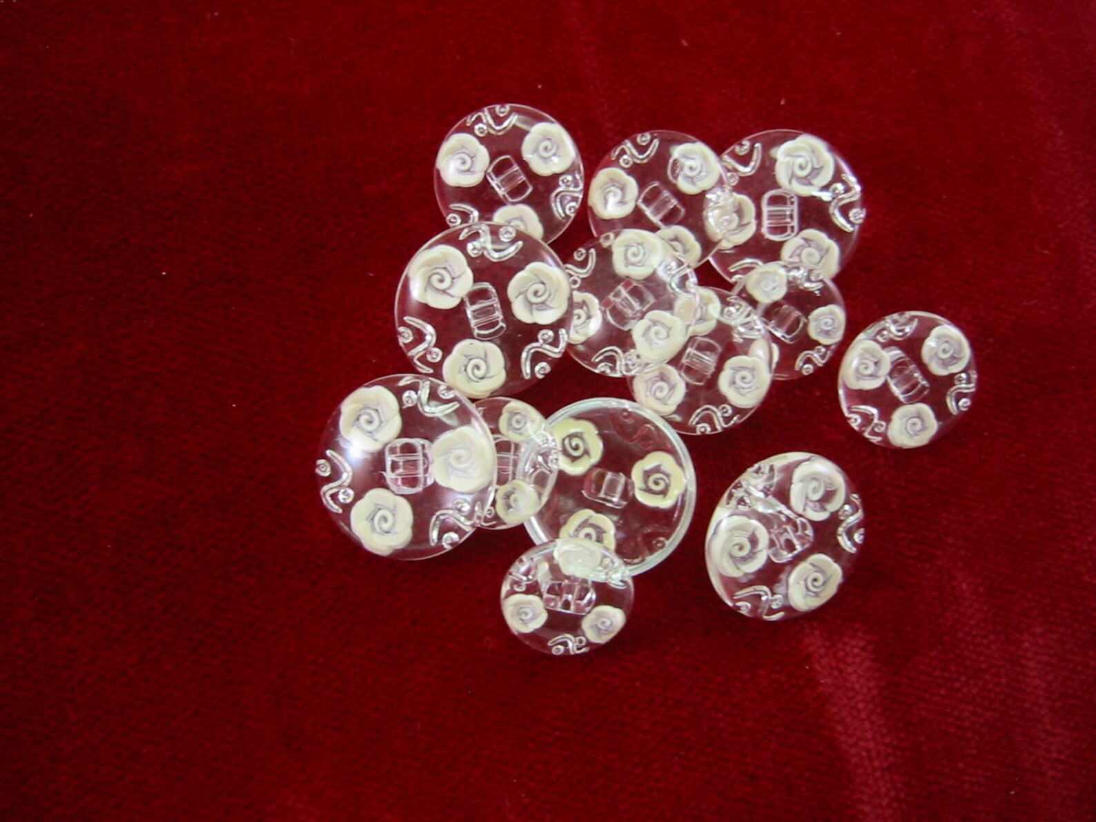 Crystal Button- Rose Bud Clear Shank Buttons 3 Sizes Lot of 6 - Etsy