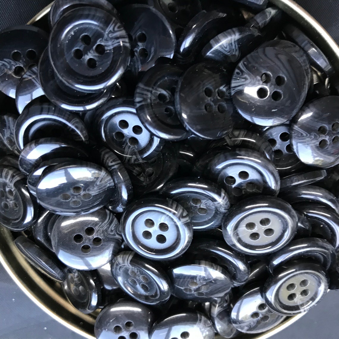 Dark Gray Buttons 4 Hole 5/8 15mm in Diameter Round - Etsy