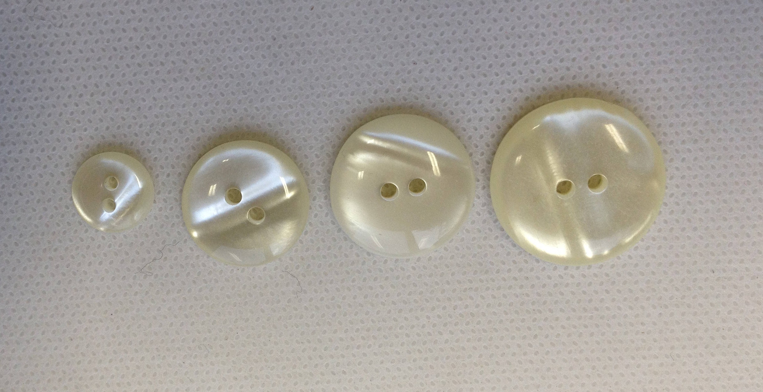 Ivory Pearlized Buttons - 2 Hole - 4 Sizes Available - Domed Face. Lot ...