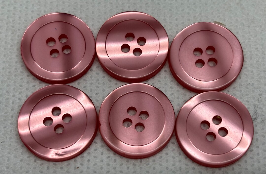 Pink Colored Pearl Look 4 Hole Buttons , Lot Size is 6 Pieces. Size. 3/ ...