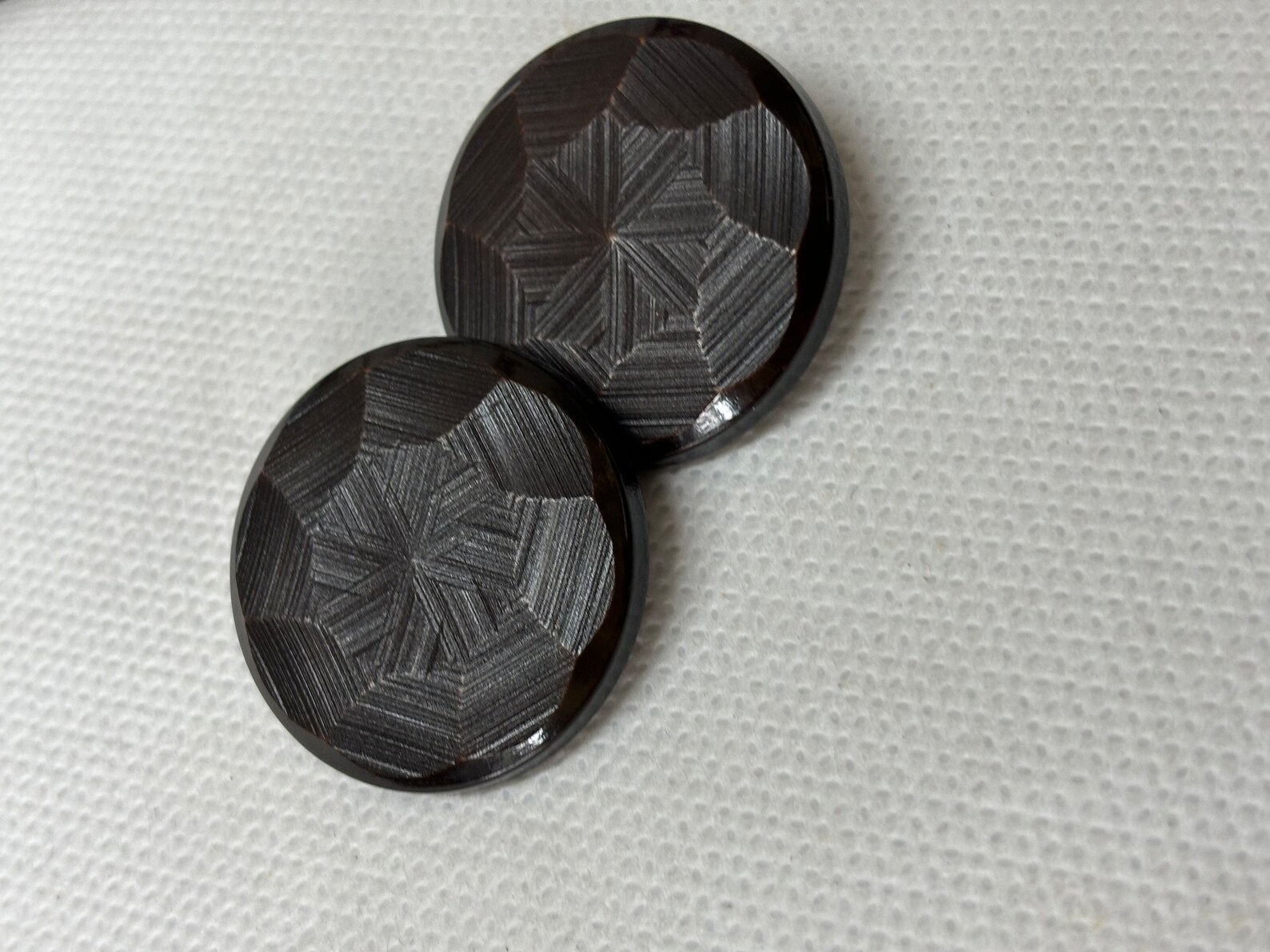Extra Large Satin Brown Buttons, Shank Back 1 15/16 " (34.5 Mm) Lot ...