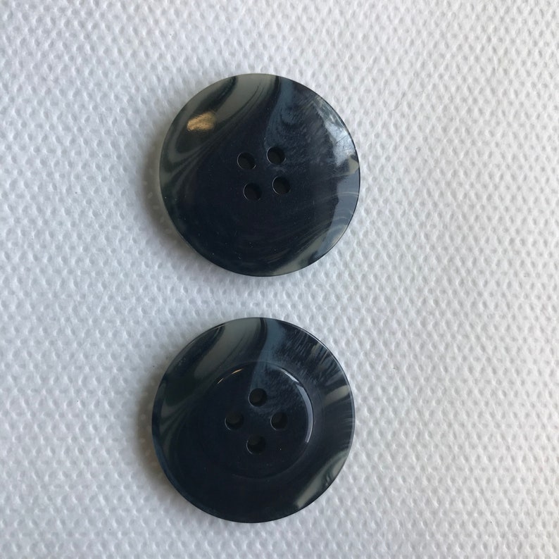 Navy Blue Mottled Coat and Suit Buttons SIZE 1 1/8" Lot of 6 Buttons ...