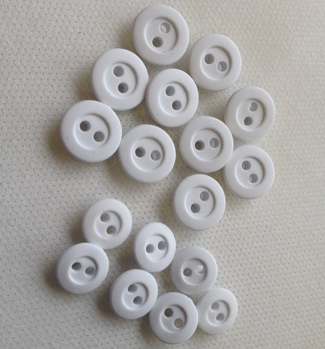 Rubber Buttons - White - 2 Sizes 9/16" and 7/16" - Lot Size is 6 ...
