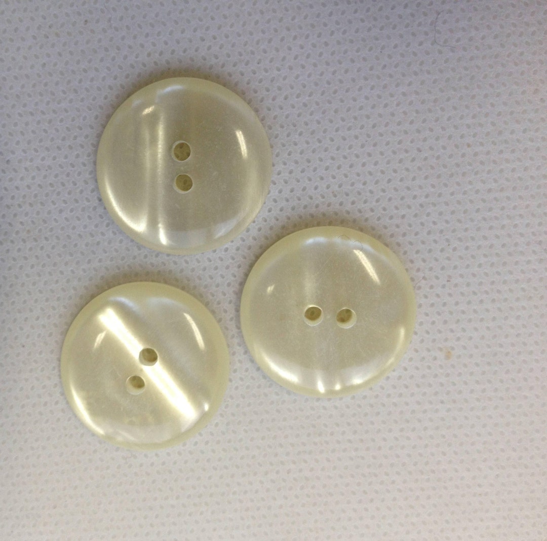 Ivory Pearlized Buttons - 2 Hole - 4 Sizes Available - Domed Face. Lot ...