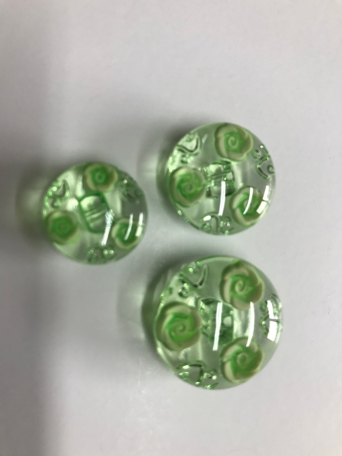 Green clear buttons 3 Sizes 7/8 3/4 5/8 | Etsy