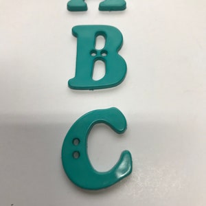 ABC Green Buttons . Set of the Letters ABC Buttons . 1 1/8" Tall ...