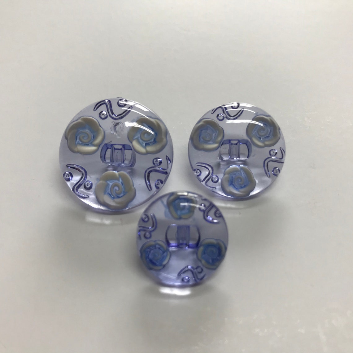Blue clear buttons 3 Sizes 7/8 3/4 5/8 | Etsy