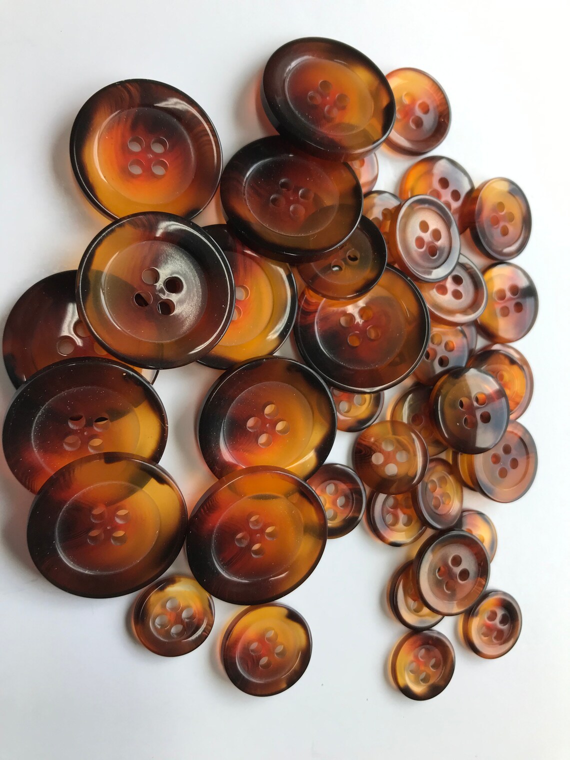 Orange Buttons, Three Sizes Available 7/8"(22mm), 5/8" (15mm), 1/2 ...