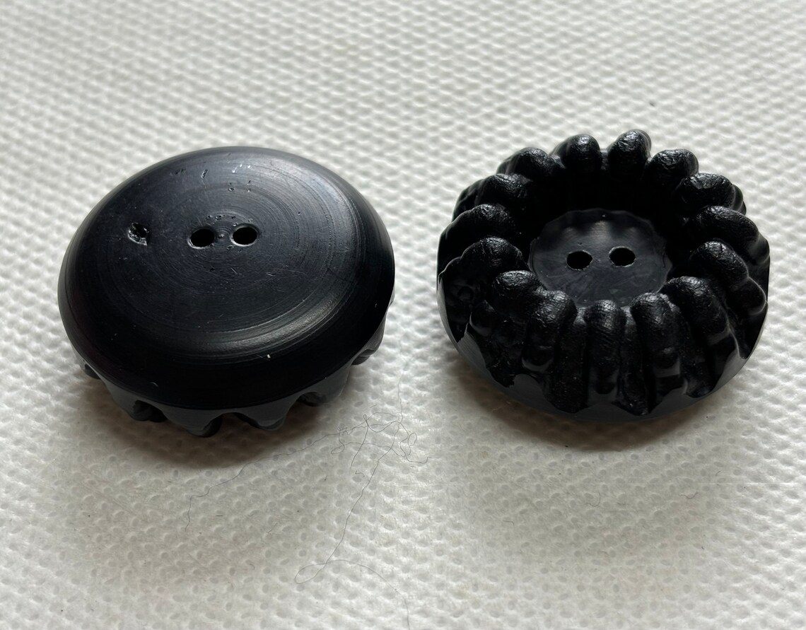 Extra Thick Satin Black Button, 1/2 Thick and 1 5/16" (33.5 Mm ...