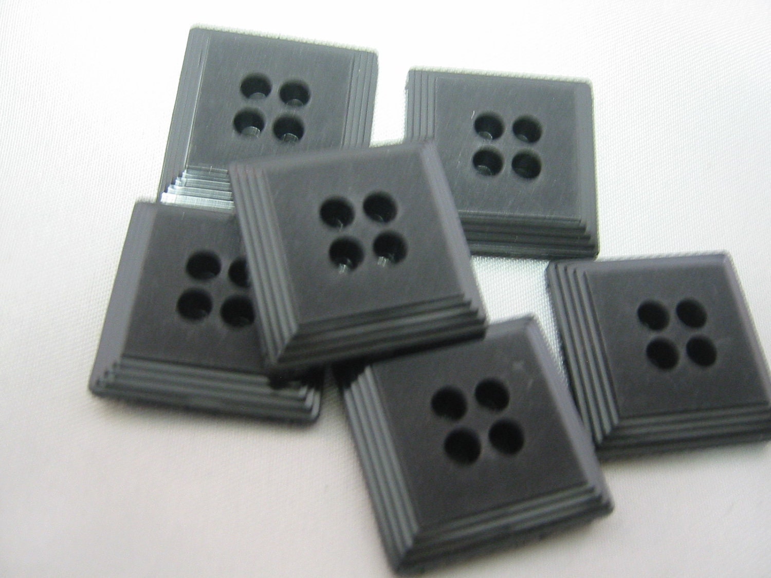 Black Button Square Black Button Lot of 6 Two Sizes - Etsy