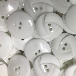 White (satin / Shiny) Button, 2 Hole White Button, 5 Sizes Available ...