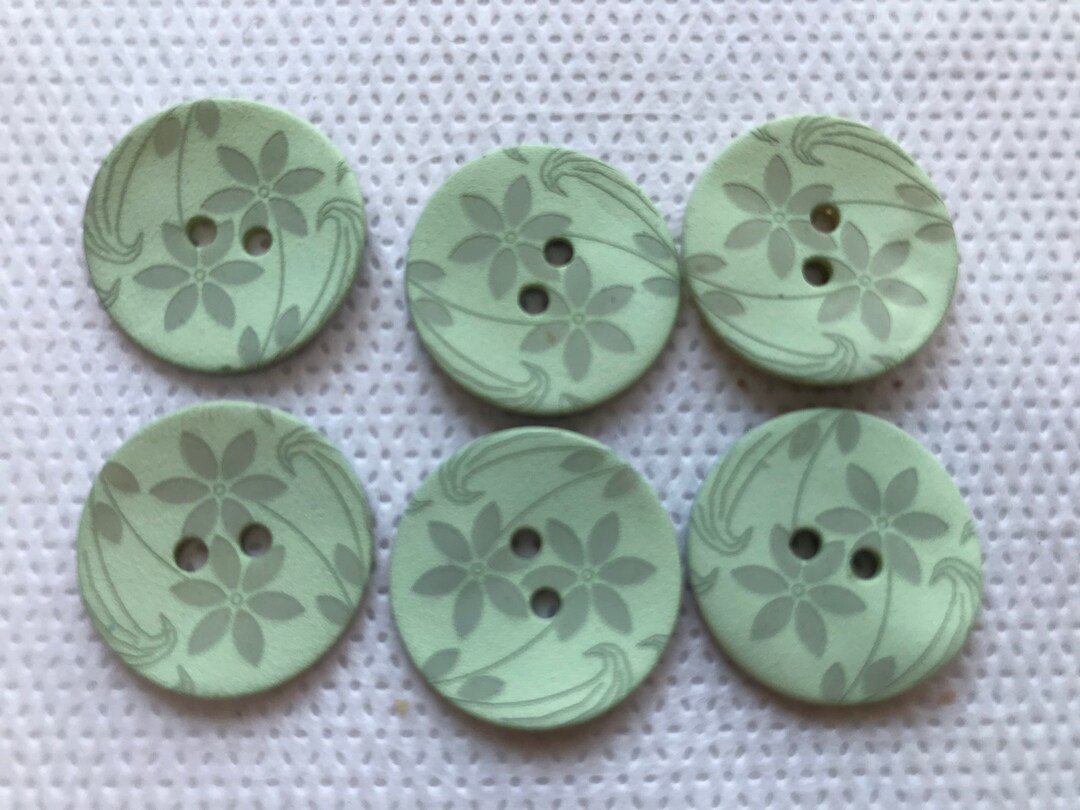 Green Buttons - Real Shell Buttons, Lime Green Colored Laser Engraved ...