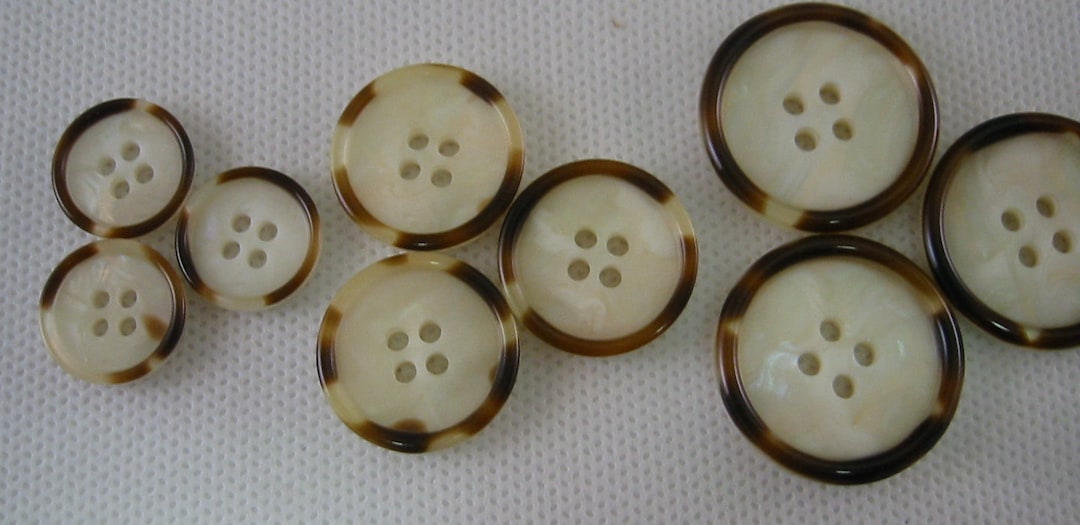 Pearl Buttons With Tortoise Rim 3 Sizes - Lot Size is 6 Buttons - Etsy