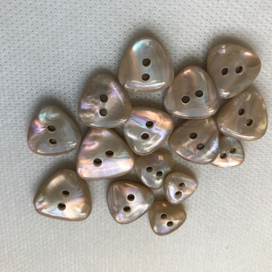 Beige (abalone Color) Rainbow Buttons, Triangle Buttons,lot of 6, 4 ...
