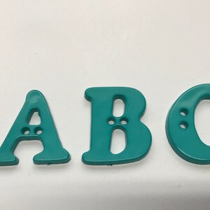 ABC Green Buttons . Set of the Letters ABC Buttons . 1 1/8" Tall ...