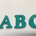 ABC Green Buttons . Set of the Letters ABC Buttons . 1 1/8" Tall ...