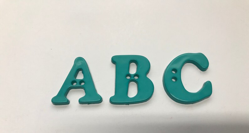 ABC Green Buttons . Set of the Letters ABC Buttons . 1 1/8" Tall ...