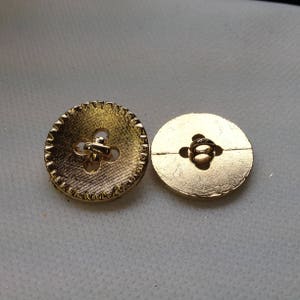 Gold Button. Satin Gold Button. Size 7/8"", Lot of 4 Buttons. Satin ...