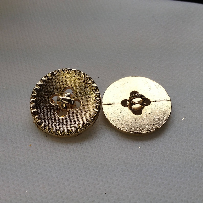 Gold Button. Satin Gold Button. Size 7/8"", Lot of 4 Buttons. Satin ...