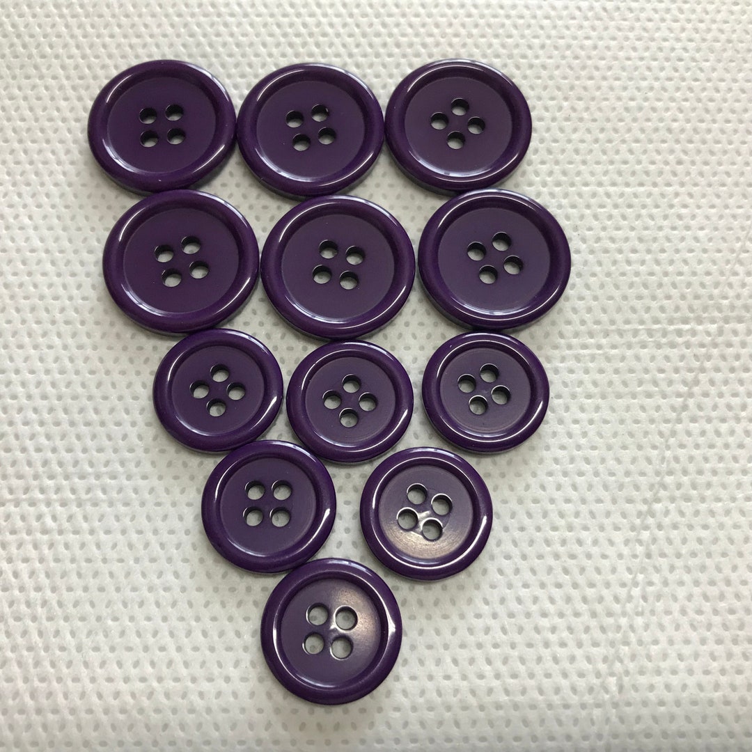 Light Purple Buttons With a Rim 4 Hole, Flat Back 2 Sizes Available. 3/ ...