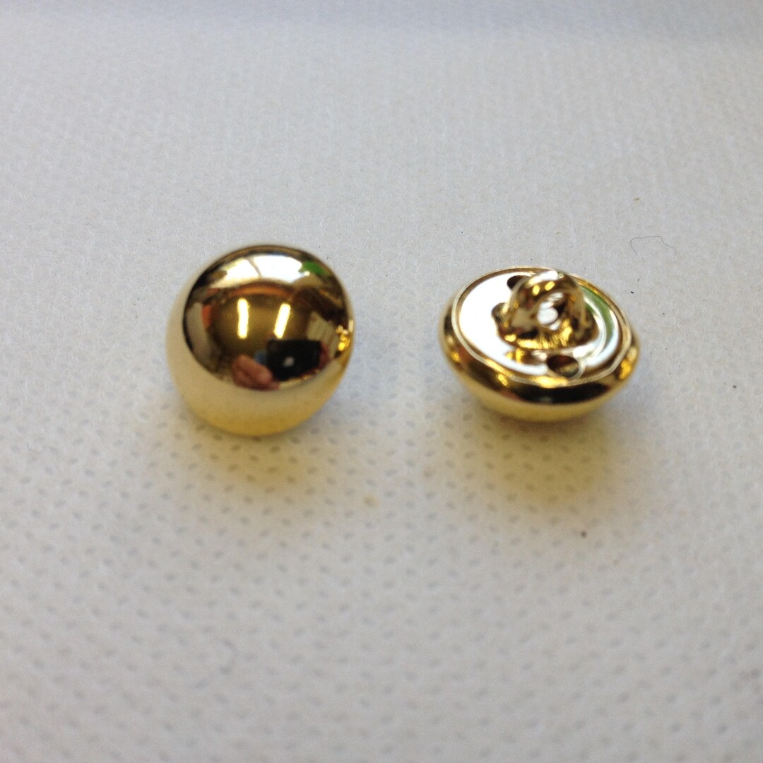 GOLD BUTTON. Half Ball. Size 1/2"(12mm). Small Gold Button. Large Lot ...