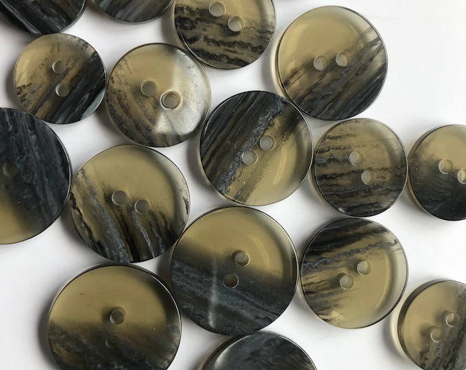 1 Grey Buttons WHOLESALE 4 Hole Buttons VINTAGE 25mm 40L Gray Buttons ...