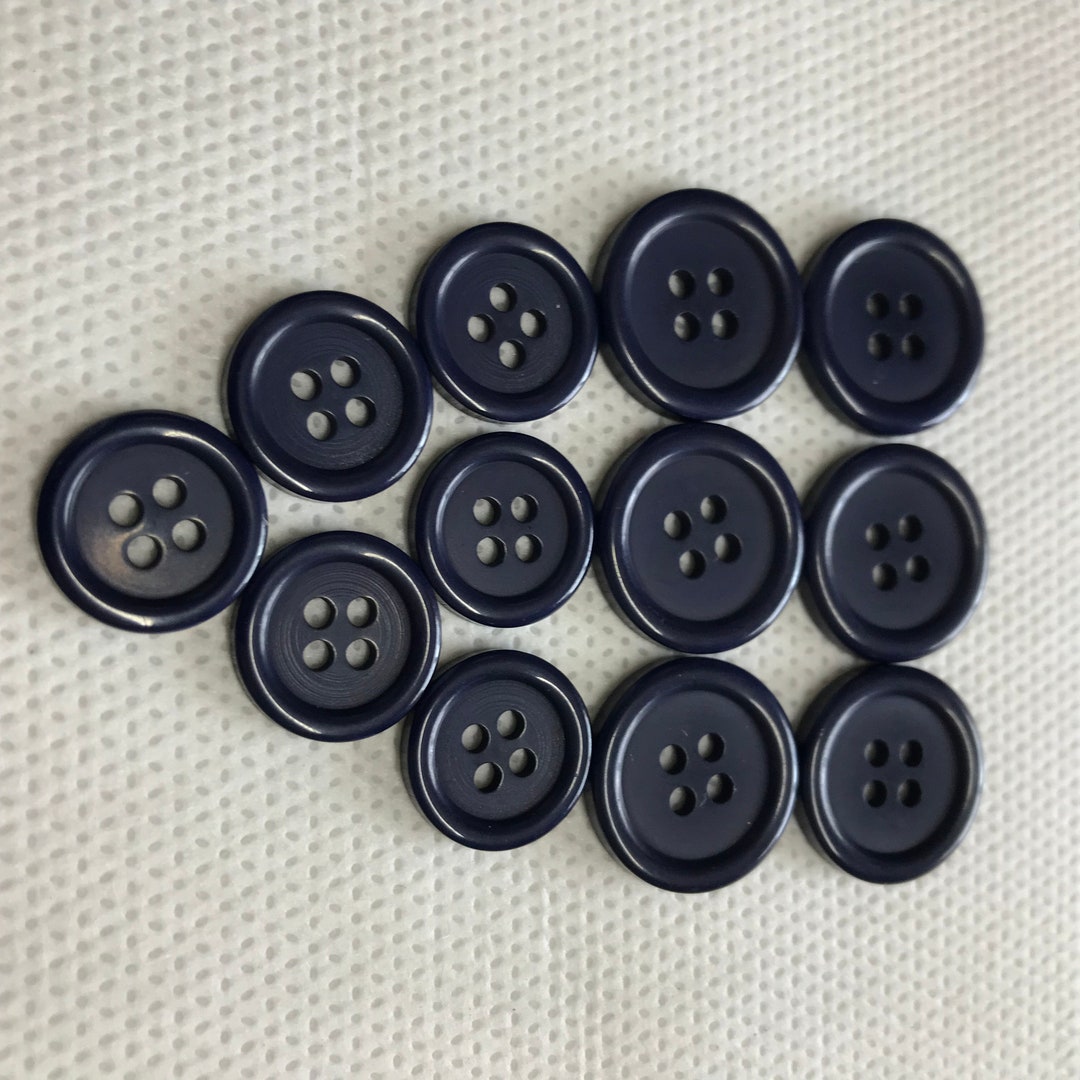 Royal Blue Buttons With a Rim 4 Hole, Flat Back 2 Sizes Available. 3/4 ...
