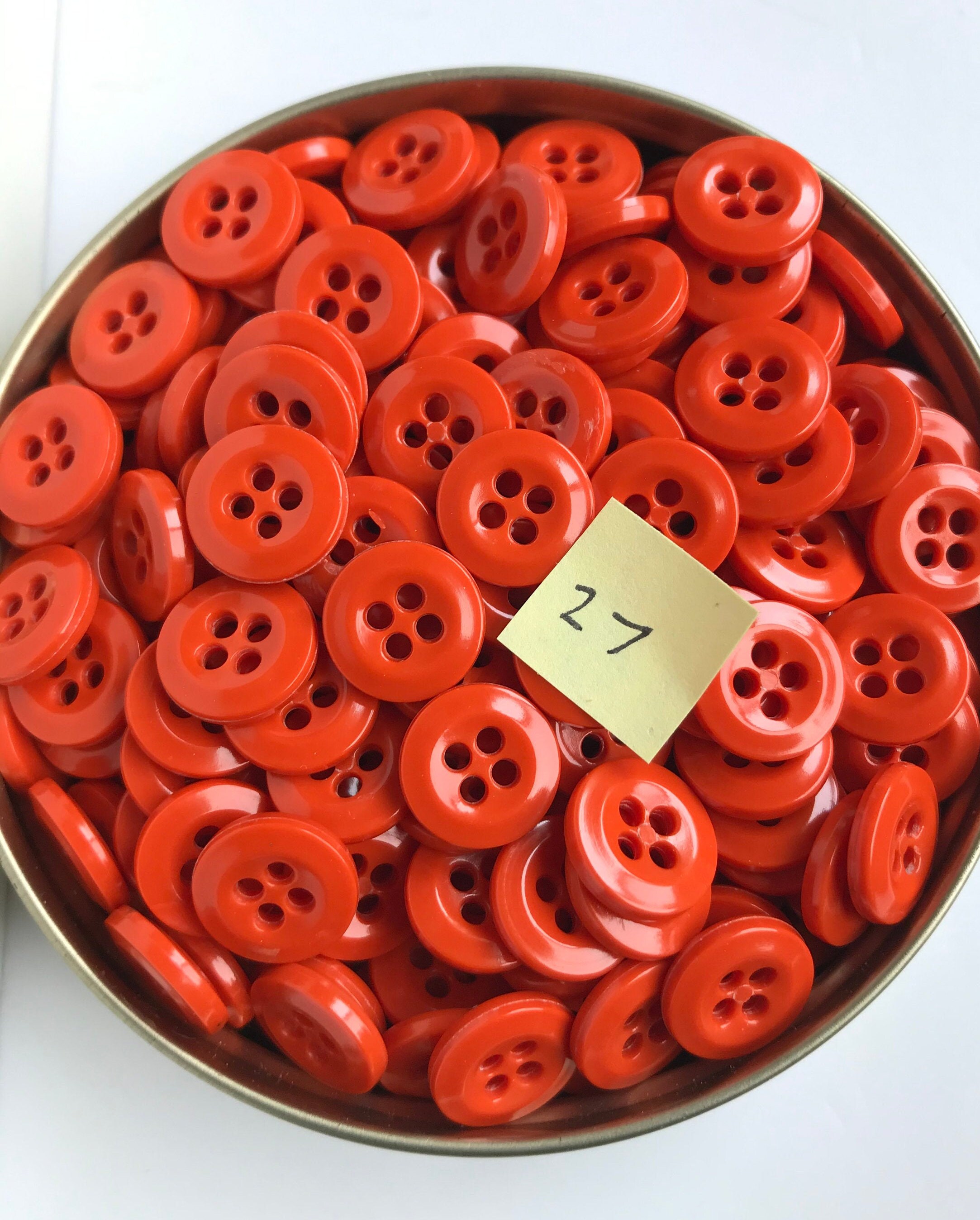 Orange Button orange buttons 4 hole Lot of 10-50-100-500 | Etsy