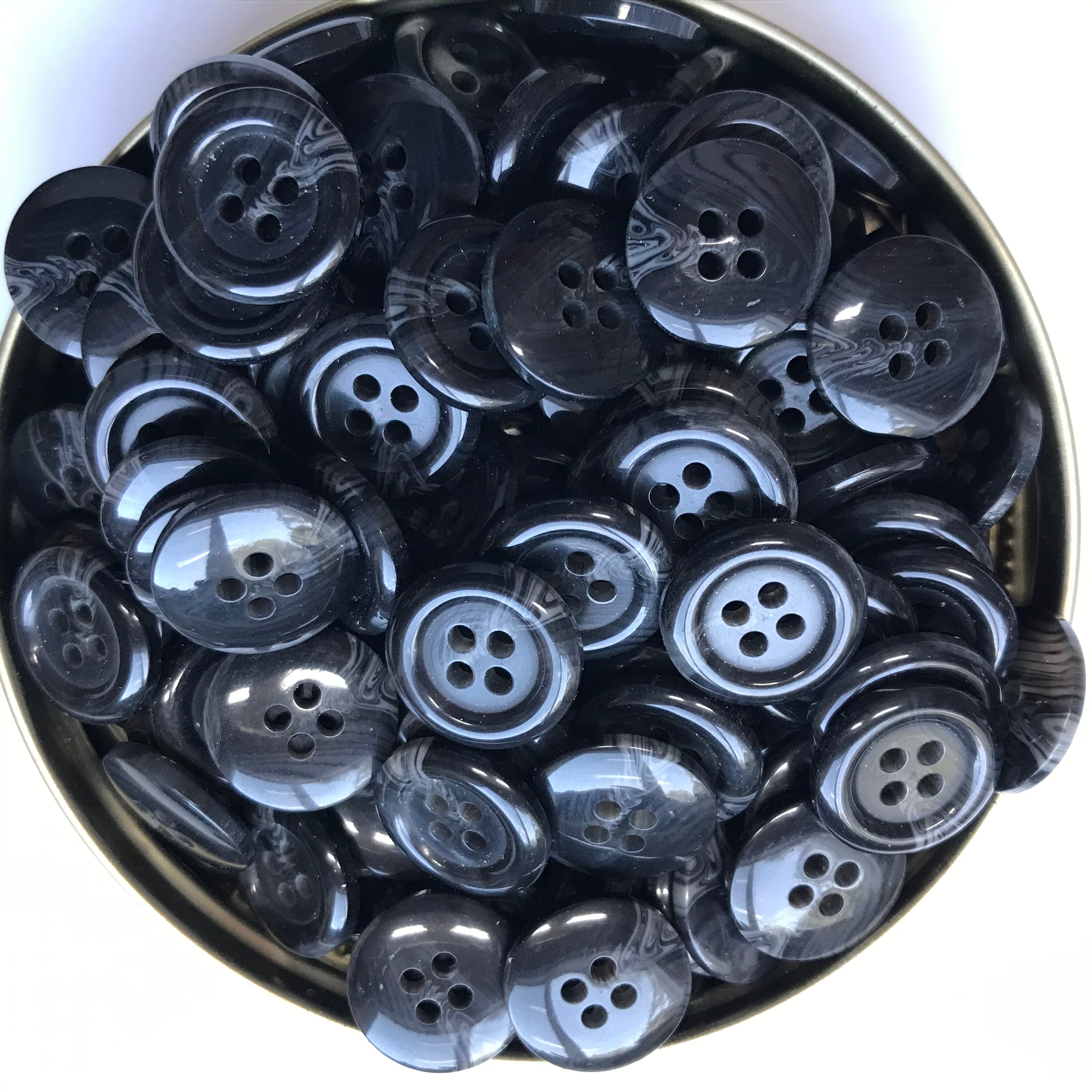 Dark Gray buttons 4 hole 5/8 15mm in diameter round | Etsy