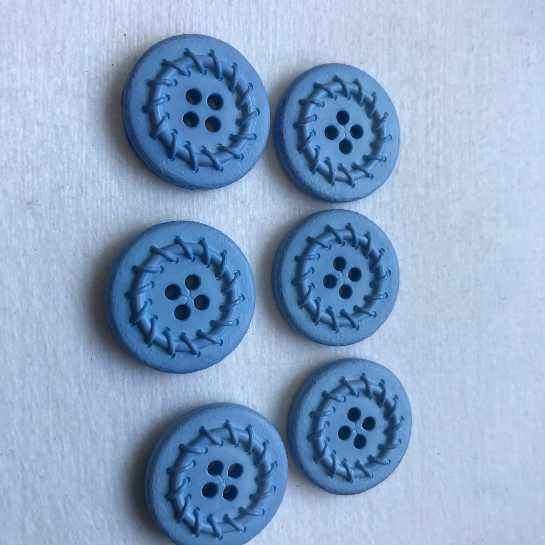 Blue Buttons, 4 Hole Large Blue Buttons, Lot of 6 (15/16" 23mm) - Etsy