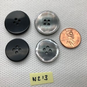 Smoke Irridescent Buttons. 4 Hole Imitation Shell , SIZE 13/16 19mm AND ...
