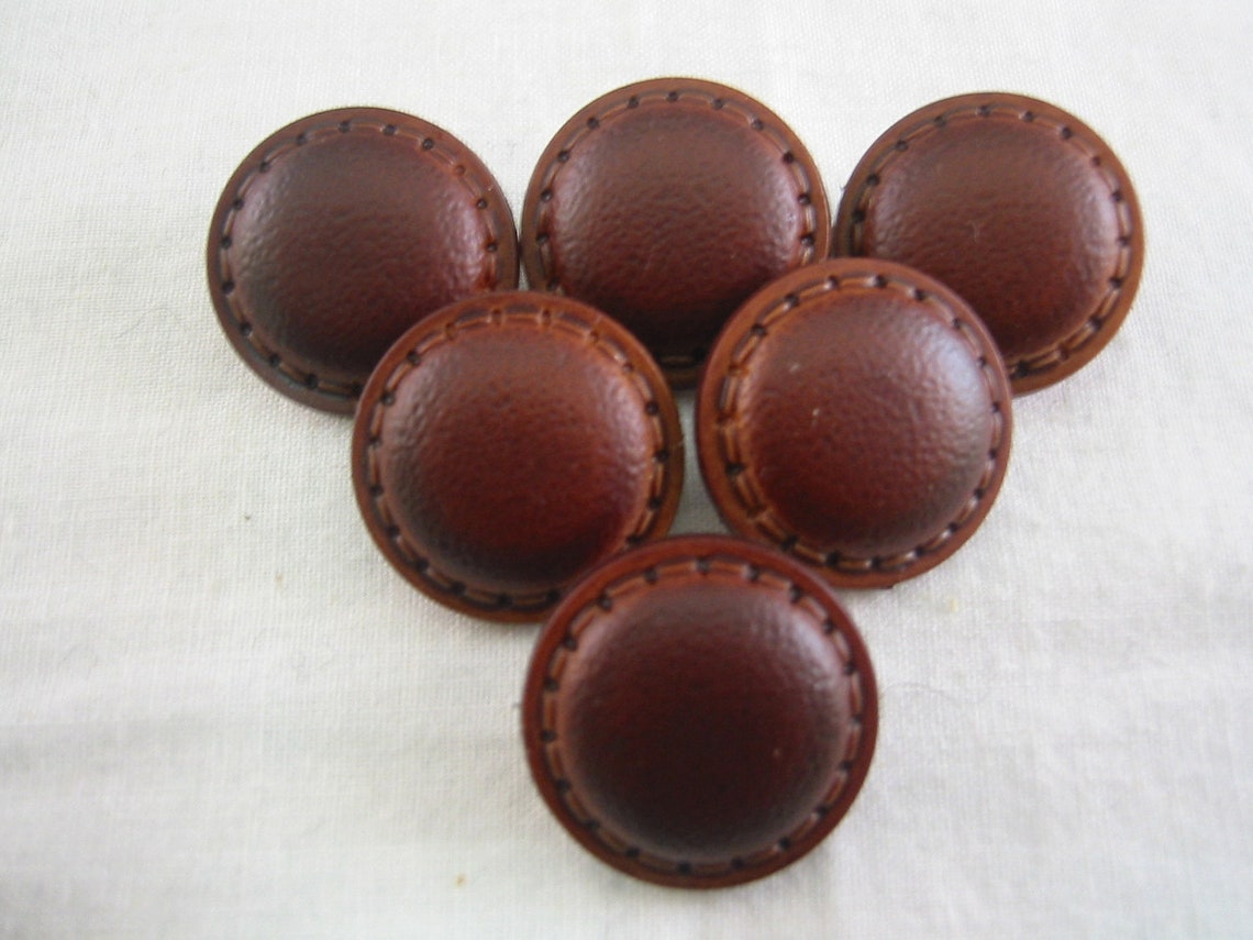 Leather Buttons 11/16 18mm Shank Button Lot of 6 - Etsy
