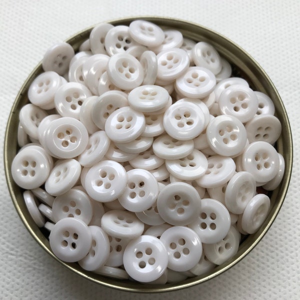 White Buttons - Etsy