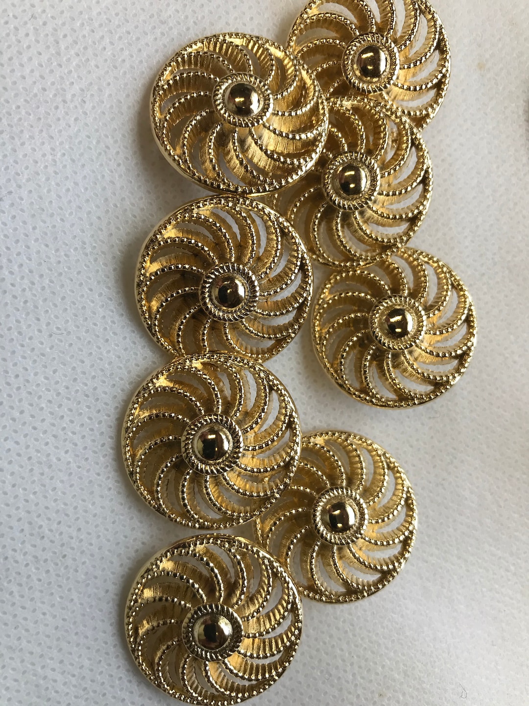 Gold Buttons Pinwheel Design Shank Back Metal Buttons. 4 Sizes ...